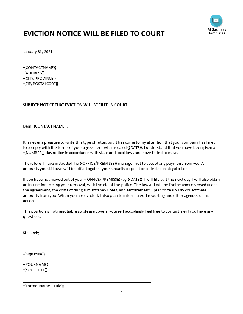 Eviction Notice Gratis