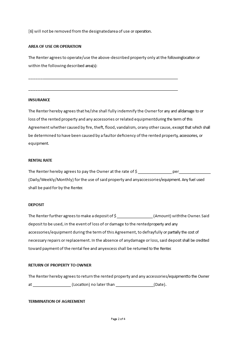 高级 Rental Agreement (Generic) Template | 样本文件在 allbusinesstemplates.com