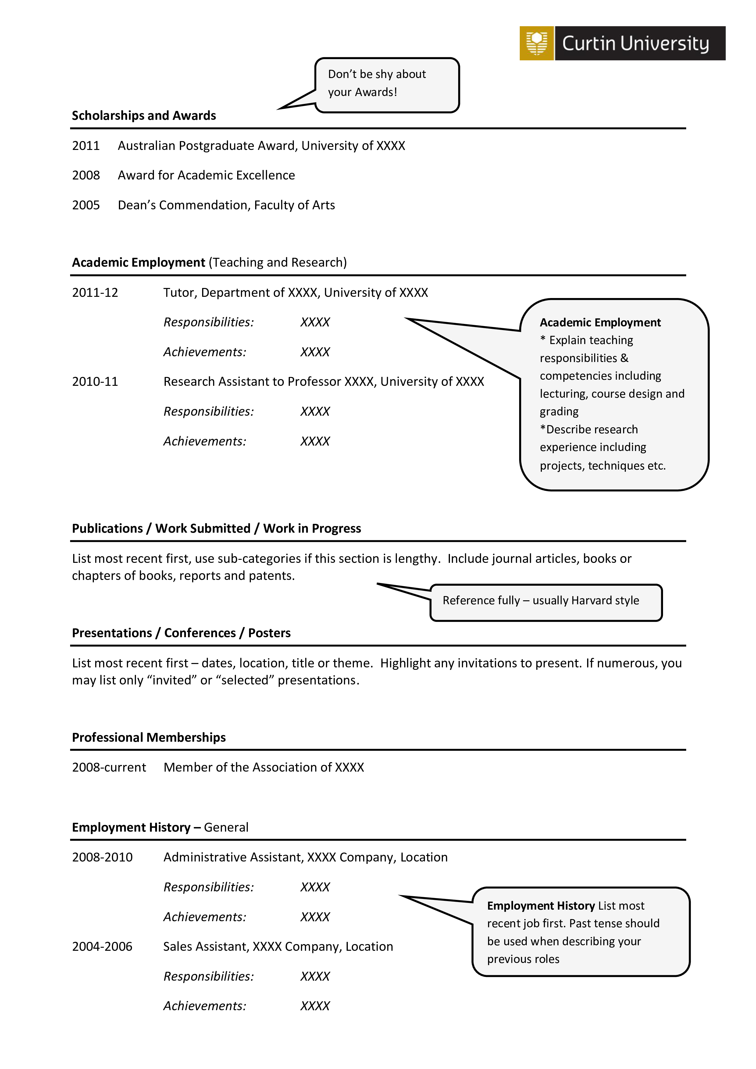 Gratis Academisch Curriculum Vitae Format