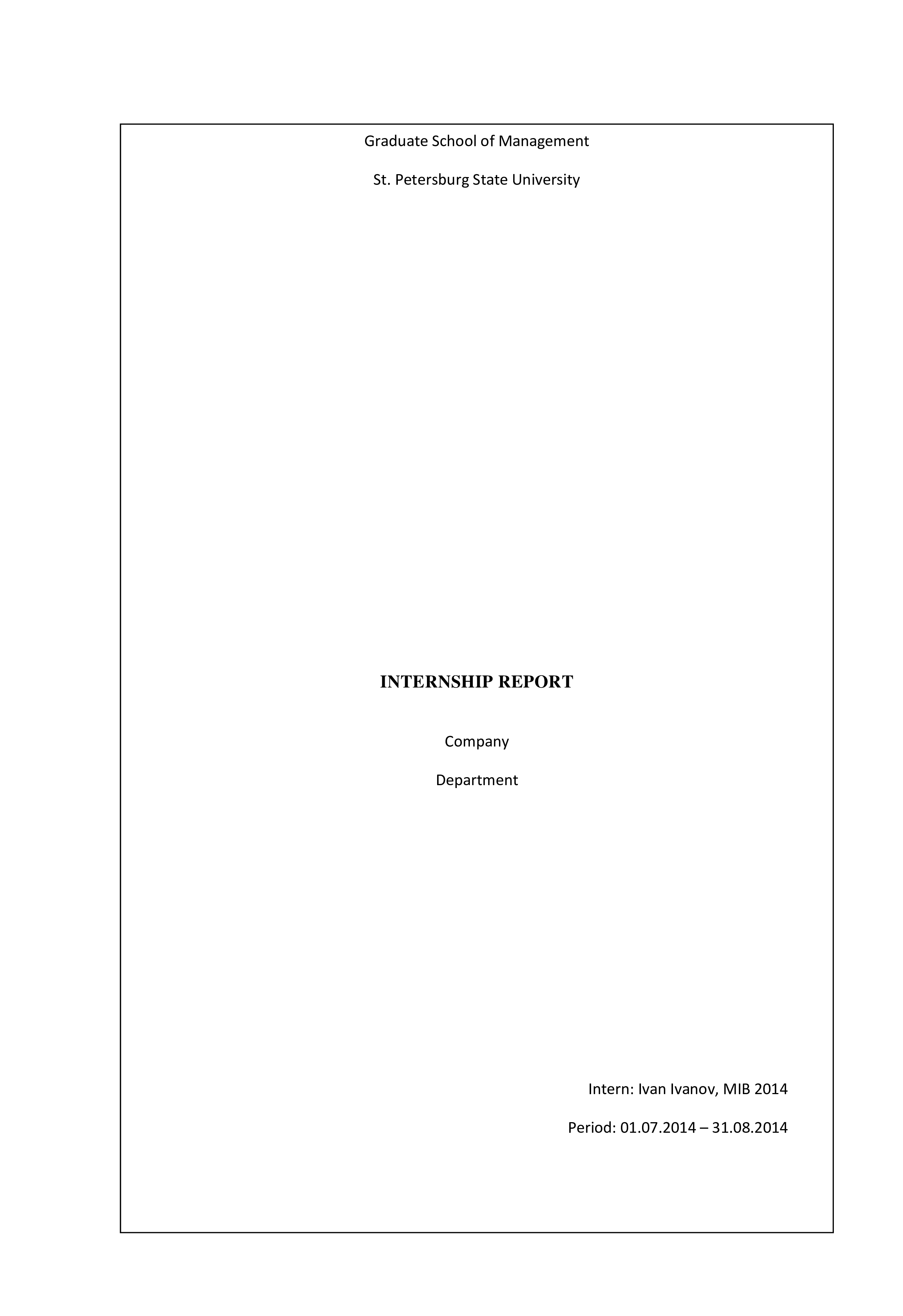 Internship Report template | Templates at allbusinesstemplates.com