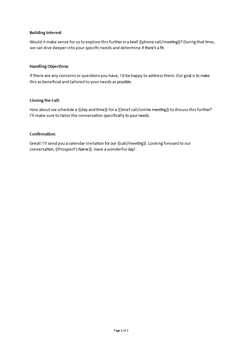 Appointment Setter Sales Script | Templates at allbusinesstemplates.com