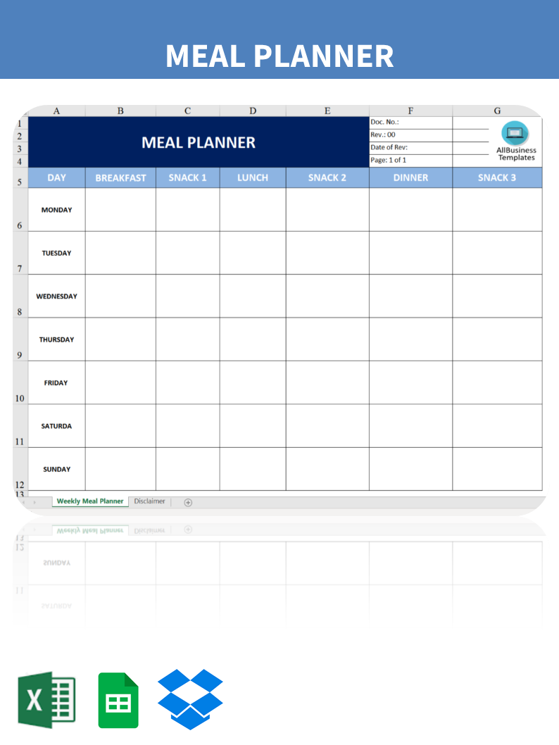 Meal Planner | Templates at allbusinesstemplates.com
