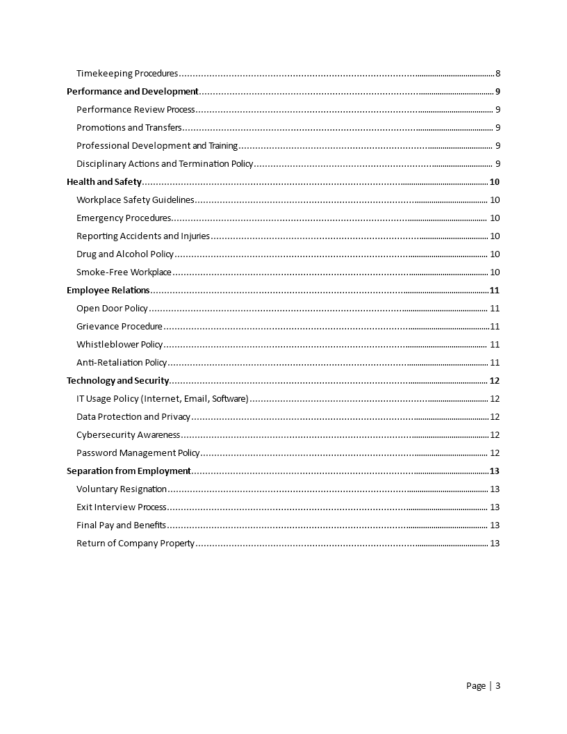 Employee Handbook Template Word | Templates at allbusinesstemplates.com