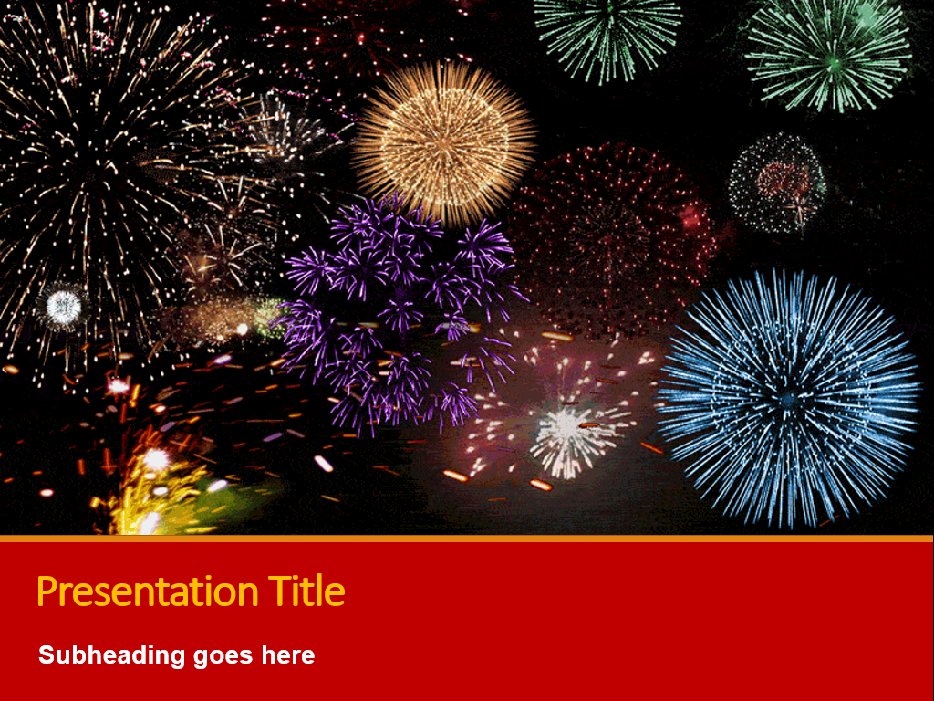 Sound Slide Powerpoint With Animated Fireworks