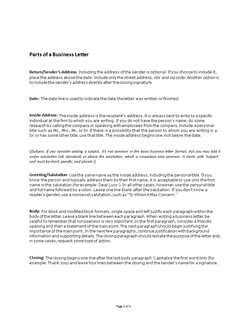 Basic Business Letter | Templates at allbusinesstemplates.com