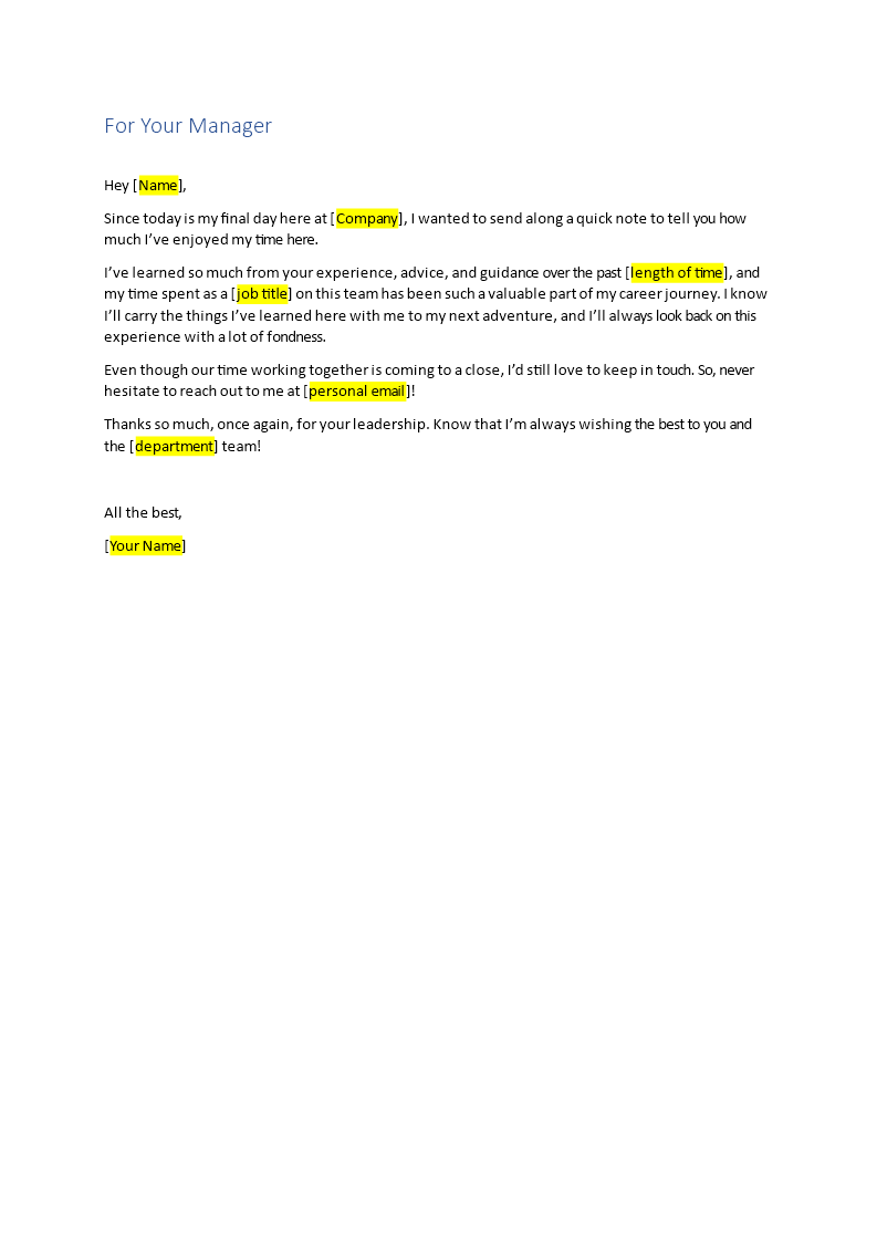 Goodbye Emails to Co-workers and Customers | Templates at ...