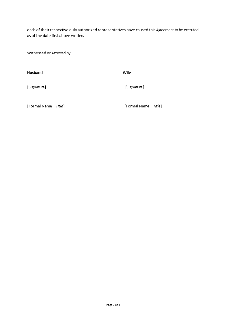 Dissolution Property Settlement Agreement template | Templates at ...