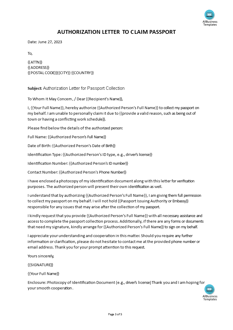 How To Write An Authorization Letter To Claim Money - Ample Fusion A27