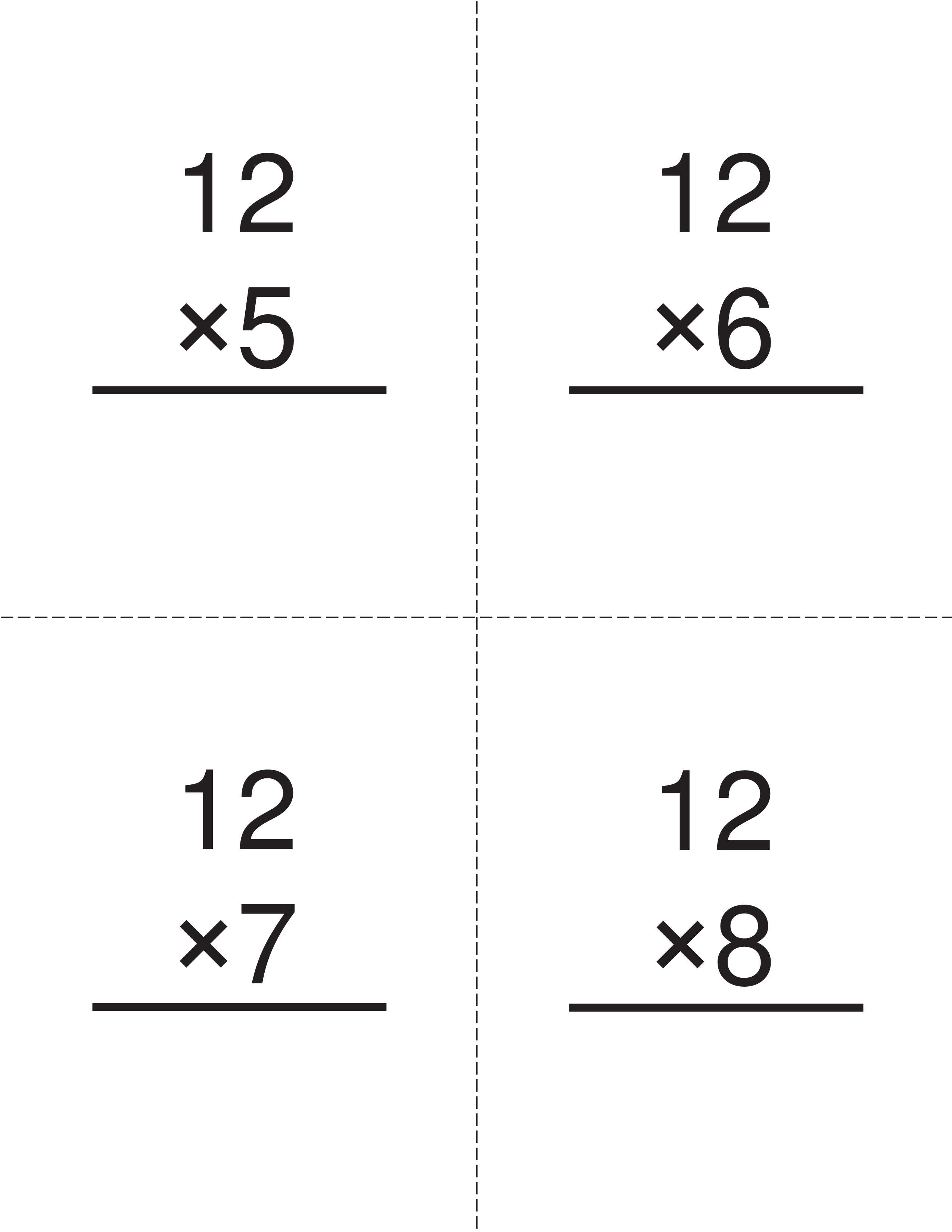 Télécharger Gratuit Multiplication times 12 flashcards