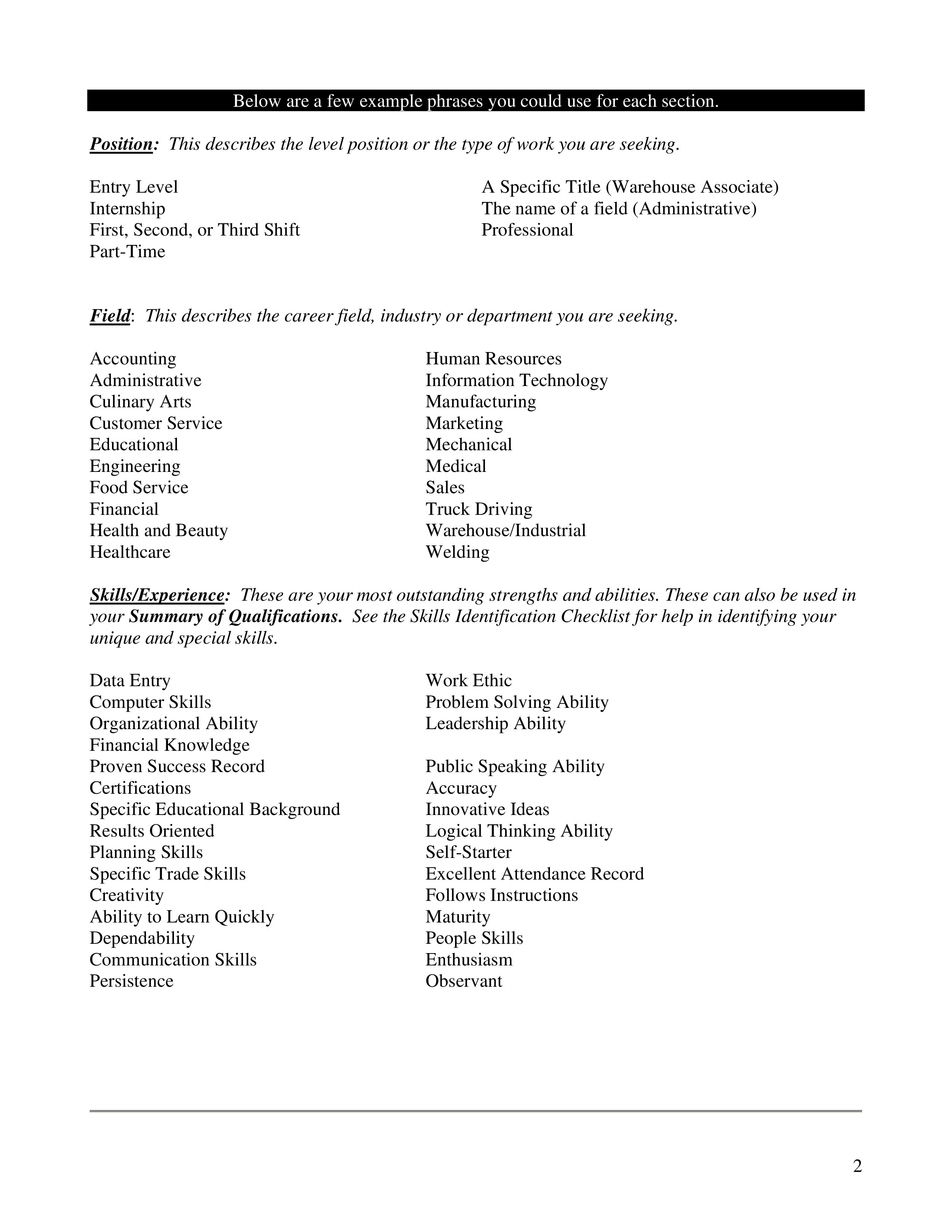 High School Student Resume Worksheet | Templates at ...