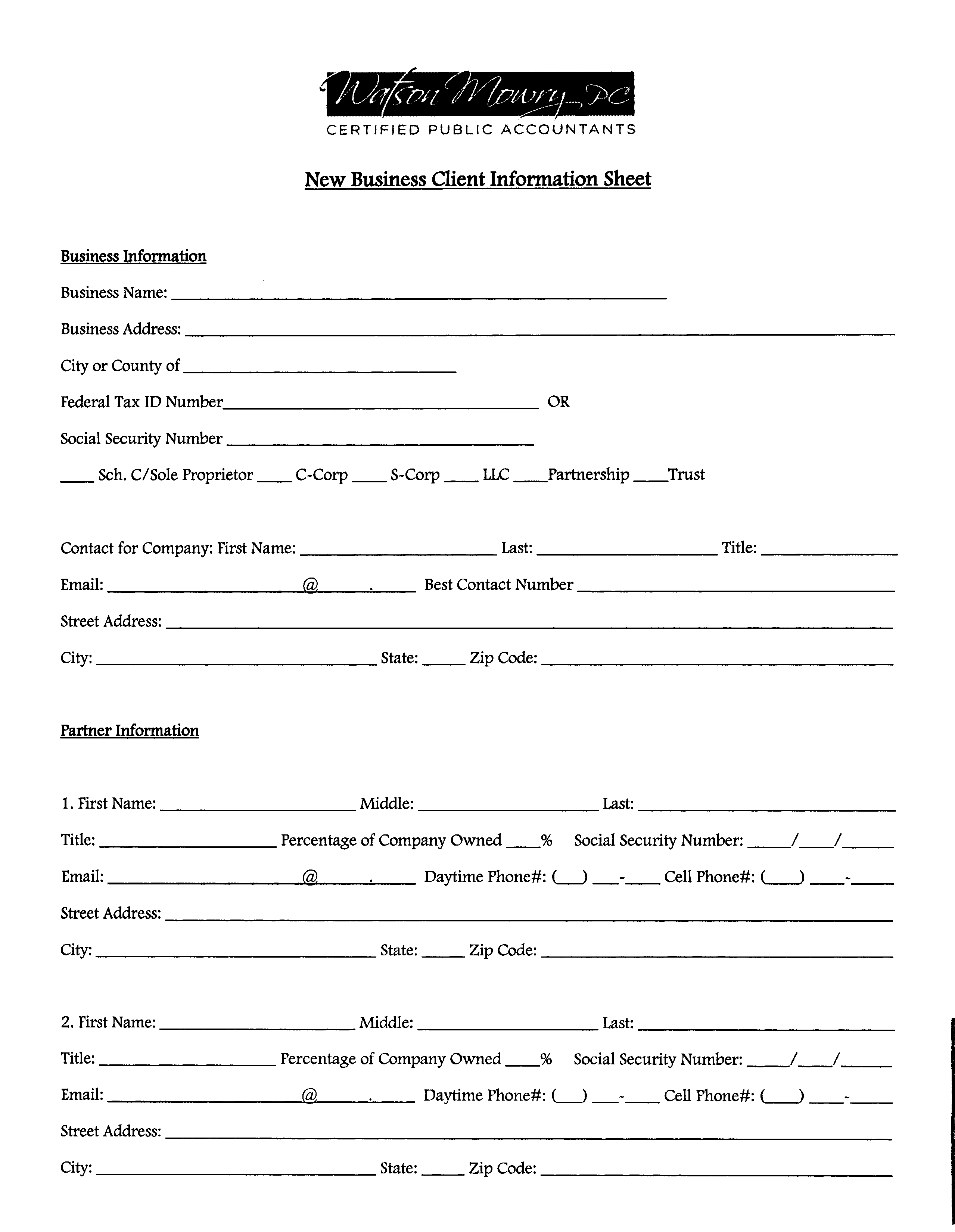 Info Sheet Template PDF Template