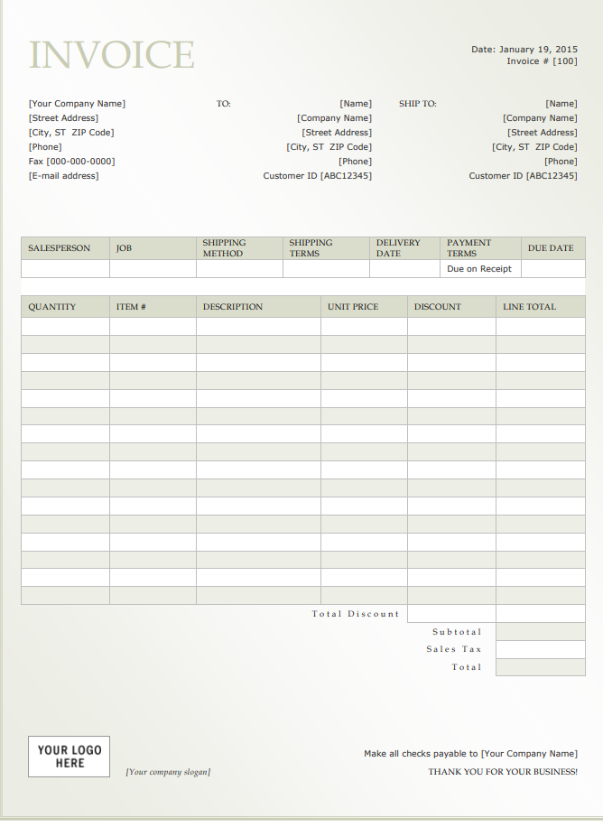 General Invoice Format | Templates at allbusinesstemplates.com