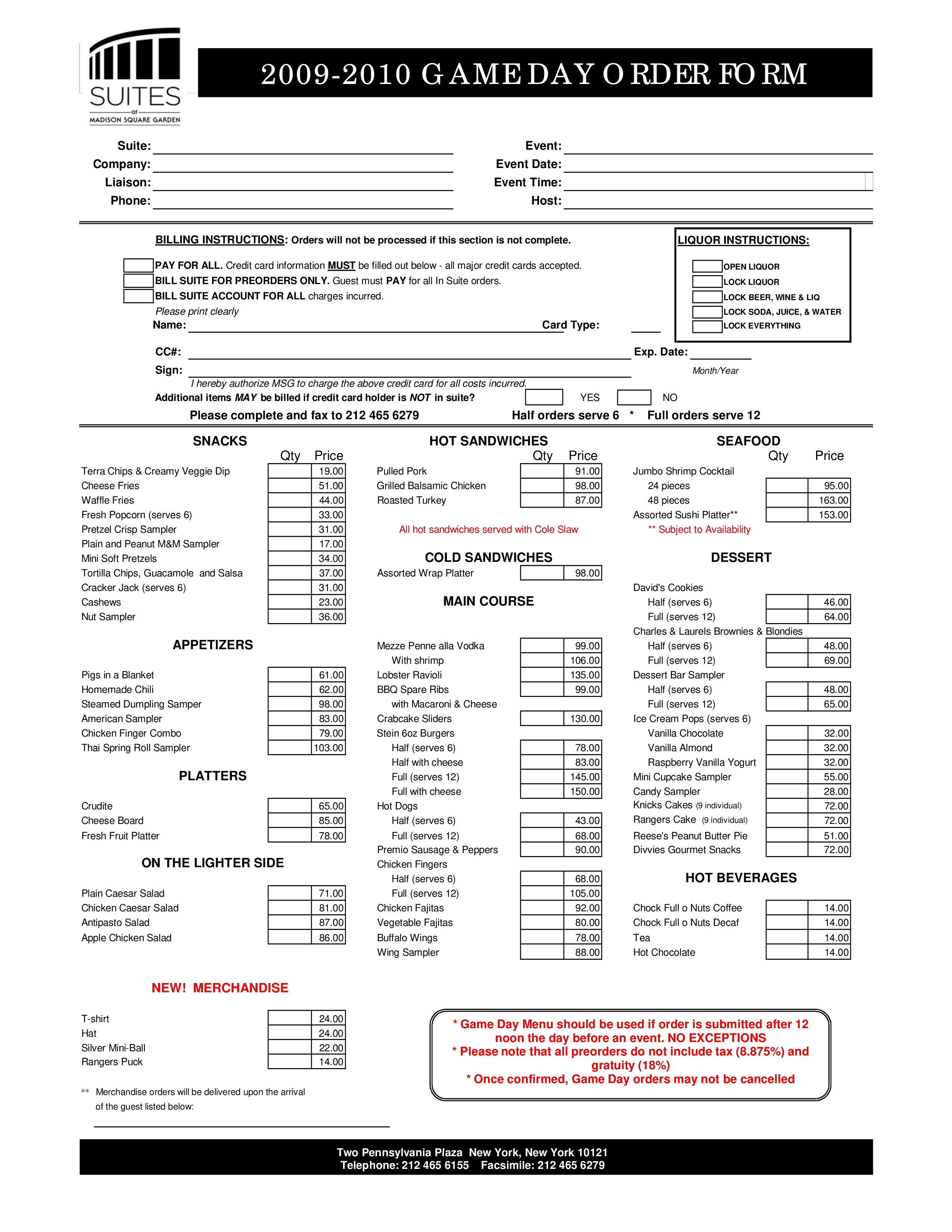 Advance Menu Order | Templates at allbusinesstemplates.com