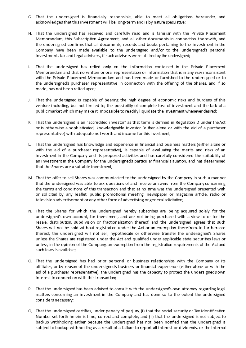 Stock Subscription Contract Example | Templates at allbusinesstemplates.com