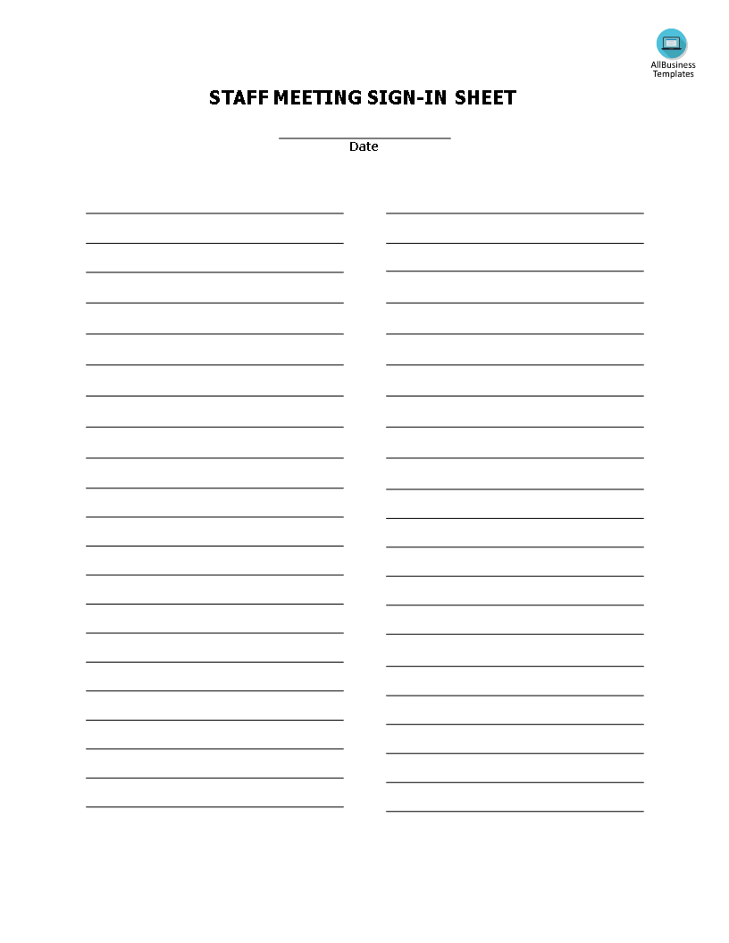 Blank Meeting Sign In Sheet | Templates at allbusinesstemplates.com