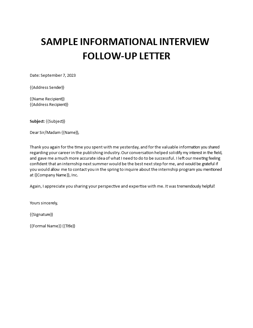 Follow Up Letter For Business | Templates at allbusinesstemplates.com