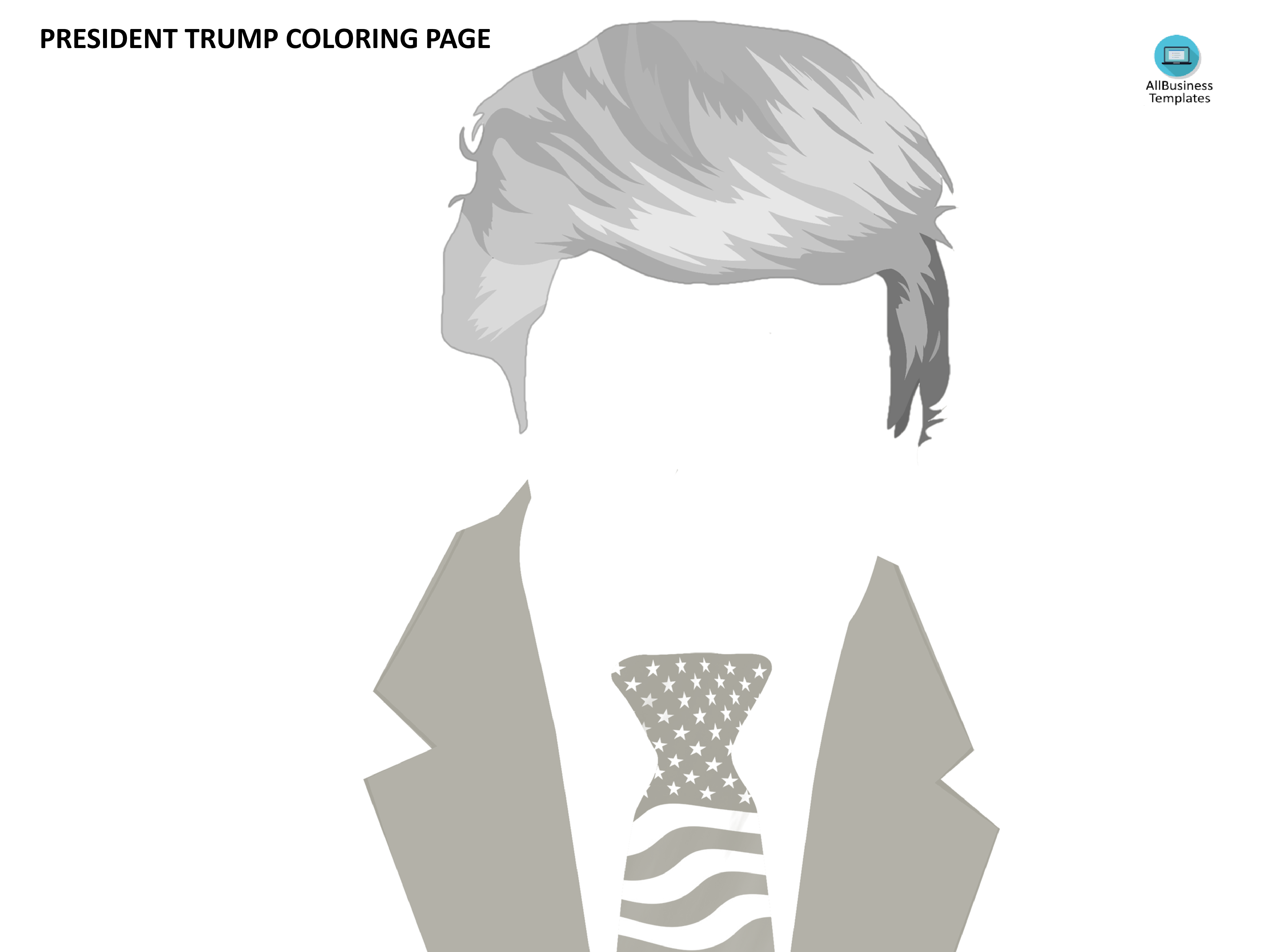 Kostenloses President Donald Trump Kleurplaat template