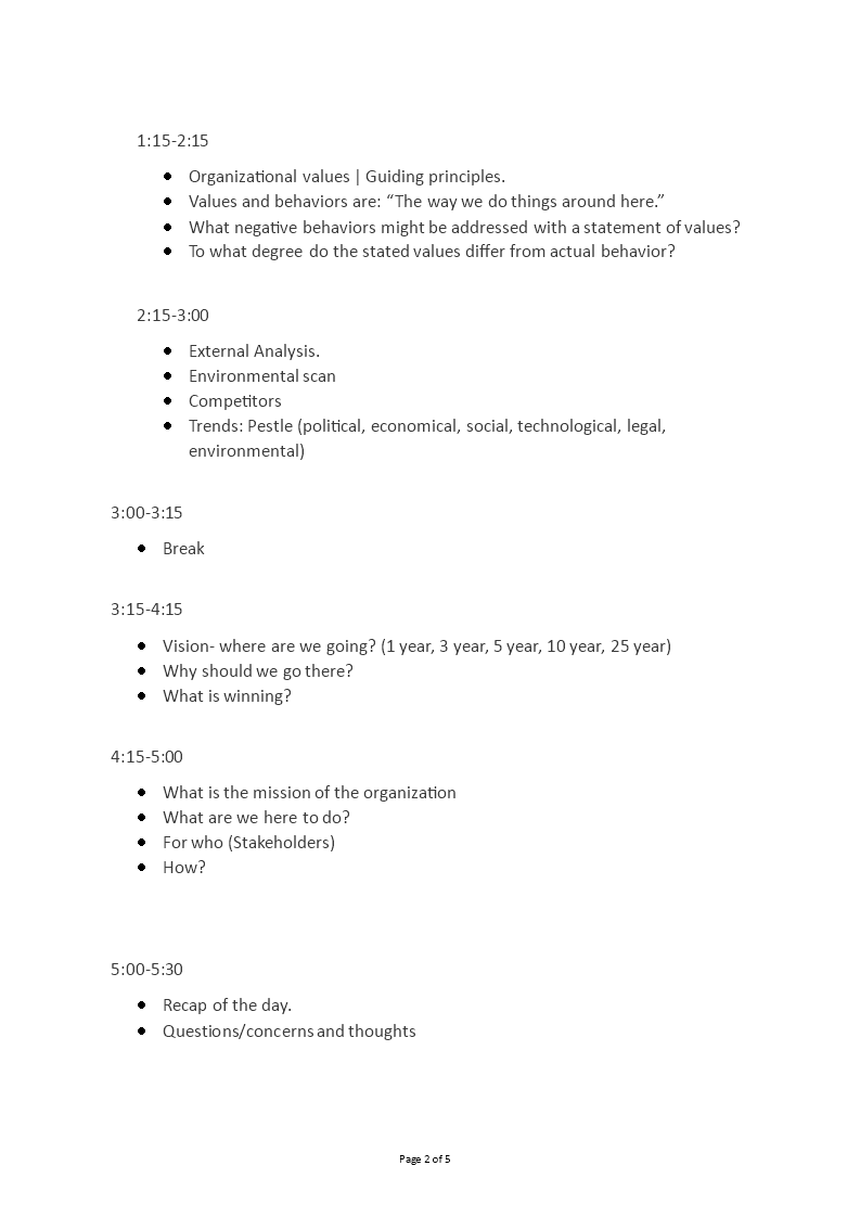 Strategic Planning Agenda | Templates at allbusinesstemplates.com
