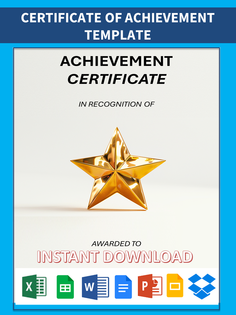 Achievement Certificates | Templates at allbusinesstemplates.com