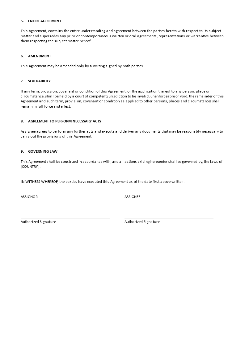 Copyright Assignment template | Templates at allbusinesstemplates.com