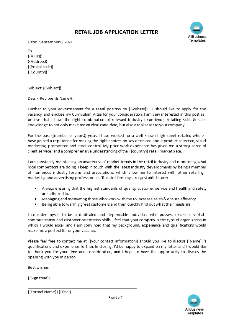 Kostenloses Retail Cover Letter No Experience